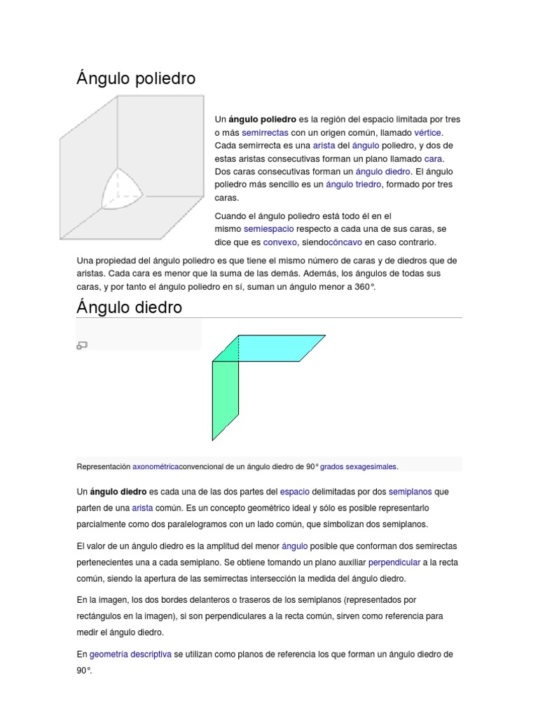 Ángulo Poliedro | PDF | Ángulo | Formas geométricas