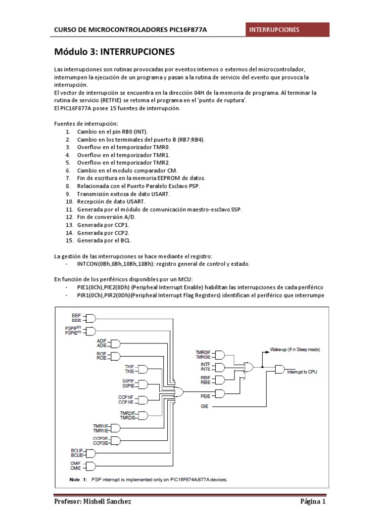 Modulo 3 Interrupciones | PDF | Microcontrolador | Poco