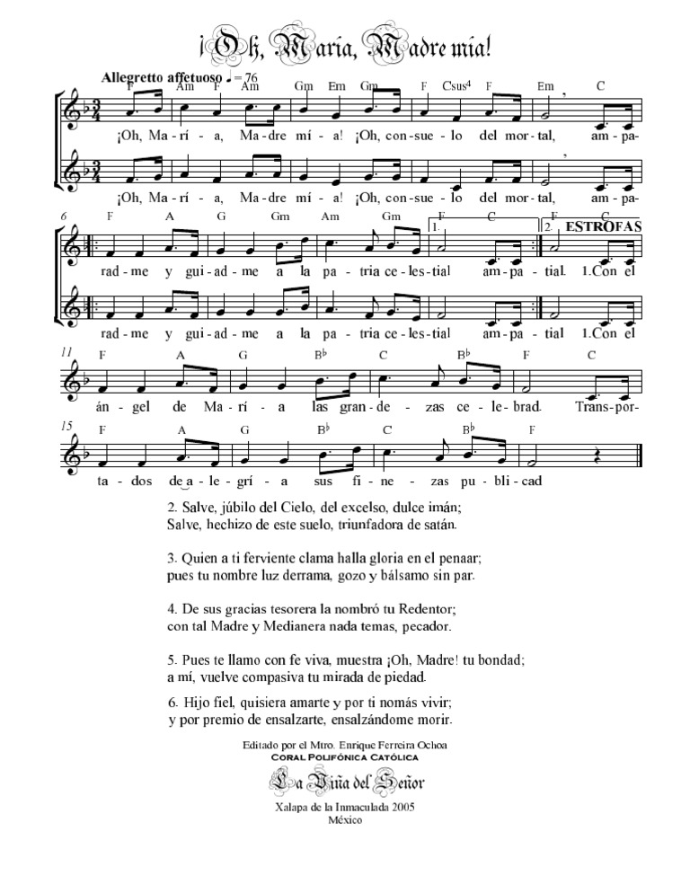 Oh, Maria, Madre Mia | PDF