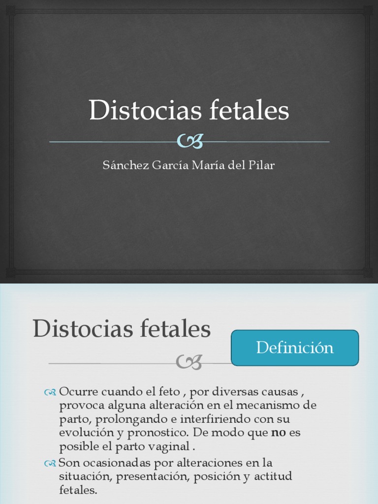 Distocias Fetales | PDF | Parto | Pelvis