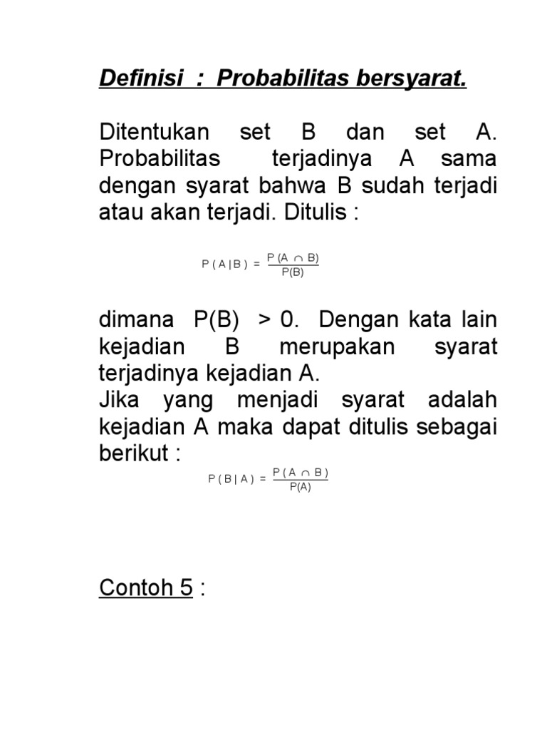 Probabilitas Bersyarat | PDF