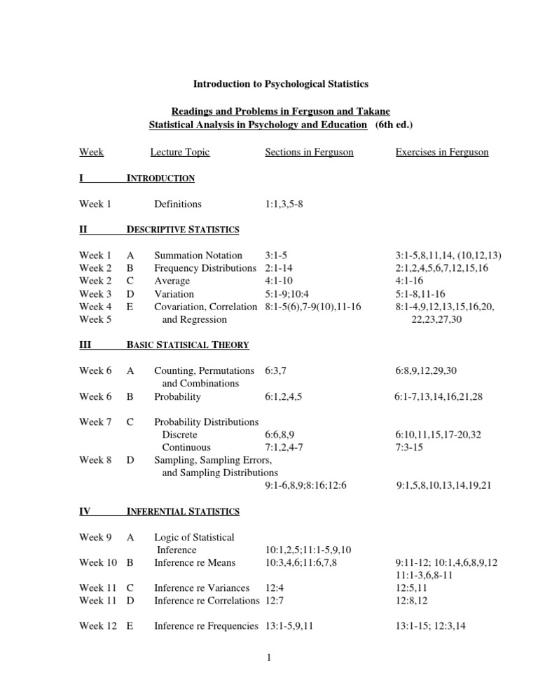 Psychological Statistics Overview Guide | PDF | Science & Mathematics