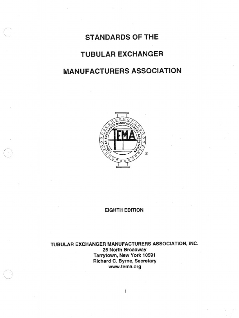 TEMA - 8th Edition - Exchangers (1999) | PDF