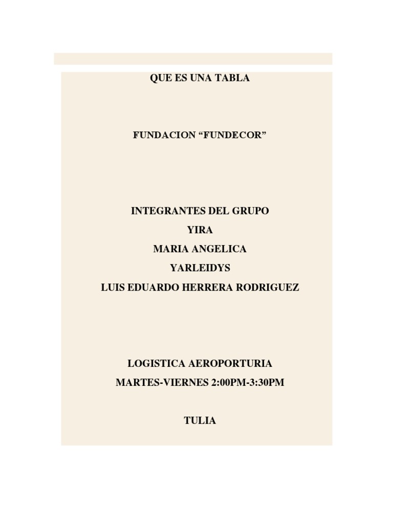 Que Es Una Tabla | PDF | Informática | Software