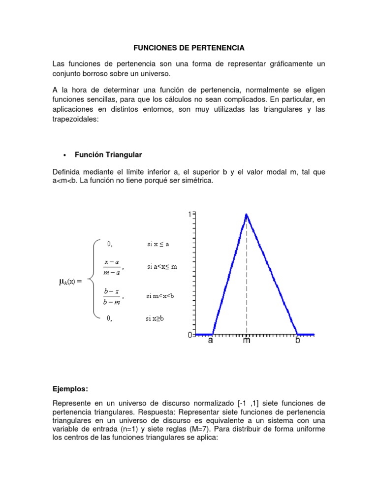 Tipos de Funciones de Pertenencia | PDF | Ciencia y matemáticas ...