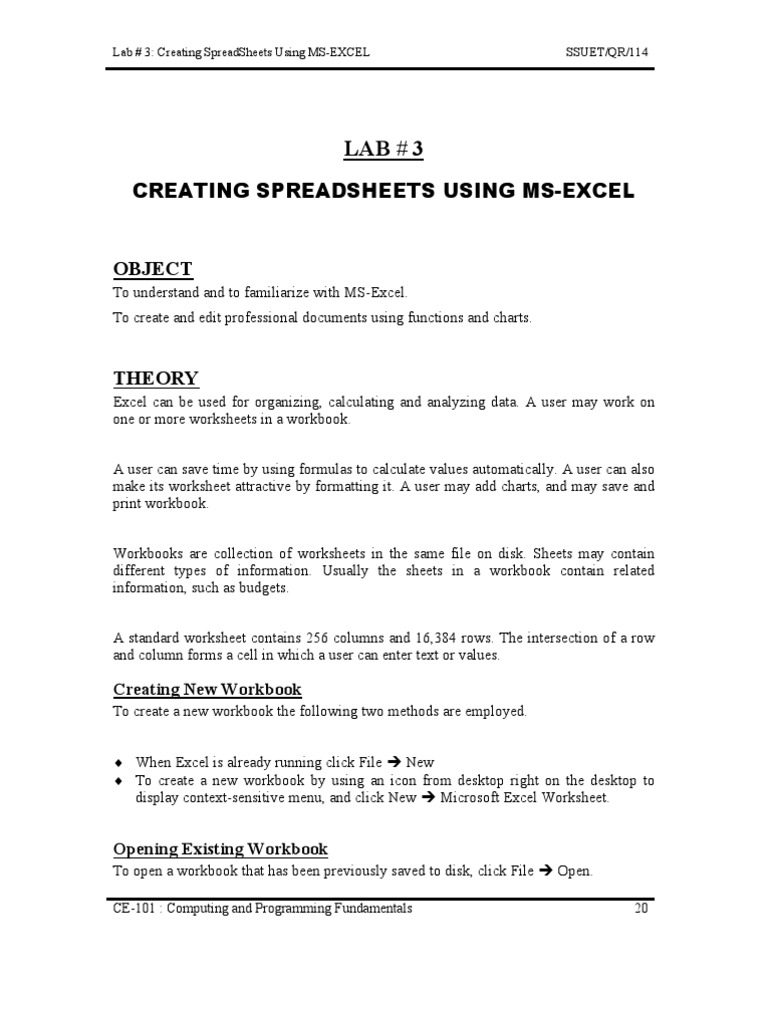 CPF Lab 003 PDF | PDF | Microsoft Excel | Spreadsheet