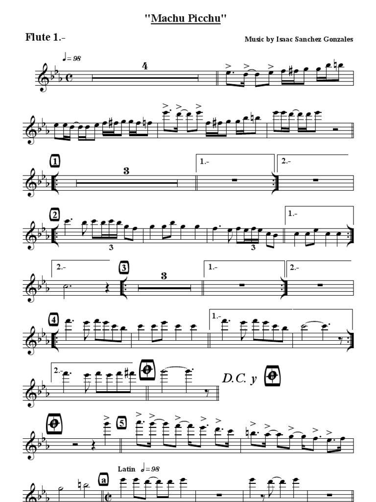 Machu Picchu - Flute 1. | PDF | Social Science | Science & Mathematics