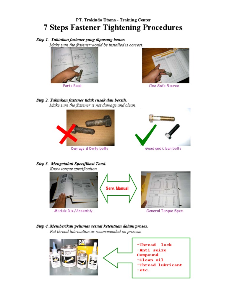 7 Steps Fastener Tightening Procedures | PDF | Nut (Hardware) | Screw