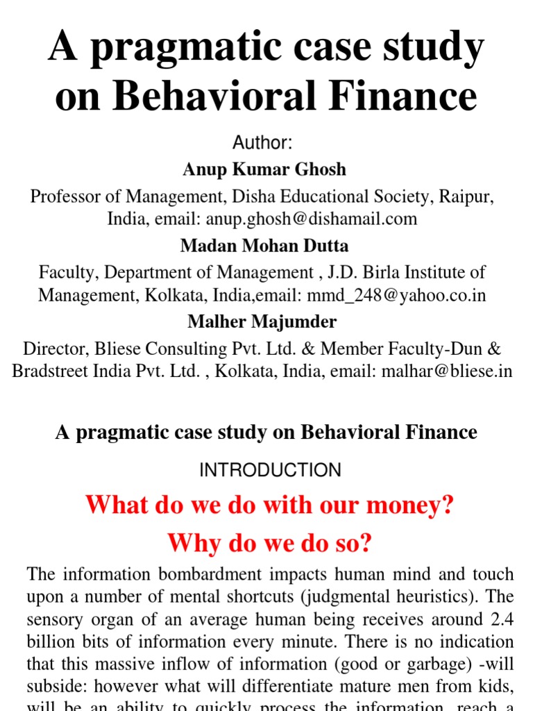 Behavioral Finance | PDF | Investor | Investing