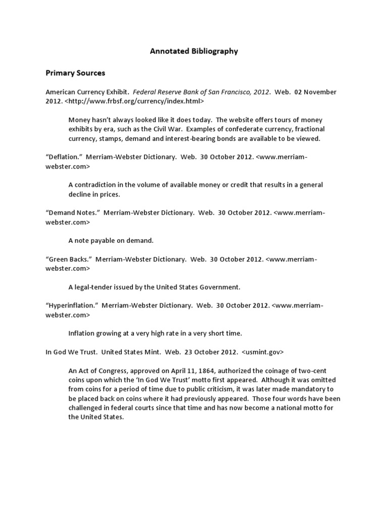 Annotated Bibliography - State Fair 04 02 13 | PDF | United States Note ...