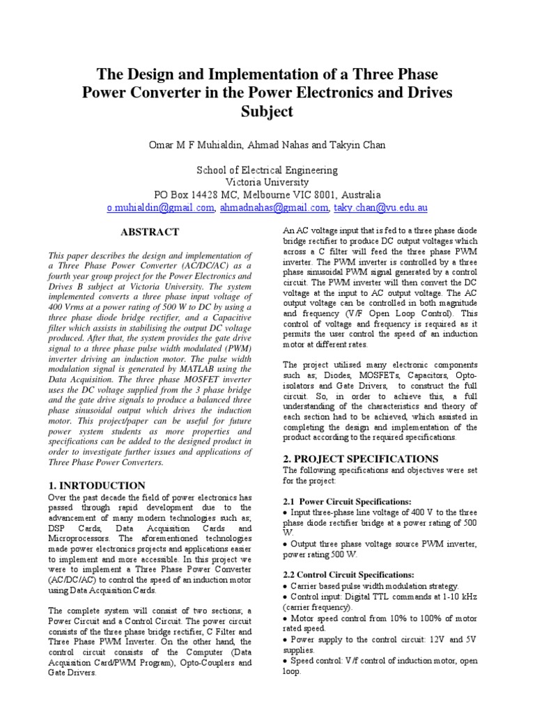 3 Phase Inverter | PDF | Power Inverter | Rectifier