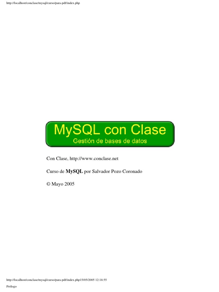 Curso Mysql | PDF | Bases de datos | SQL