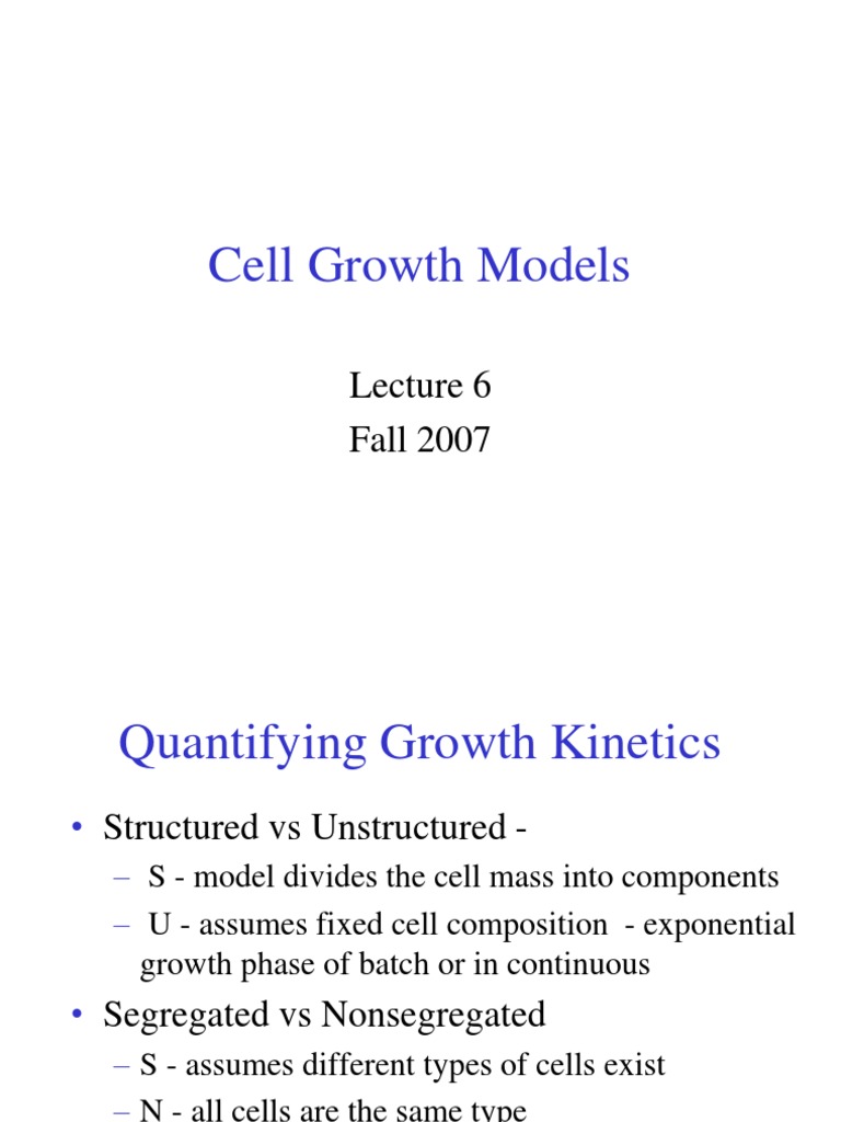 Cell Growth Kinetics and Models | PDF