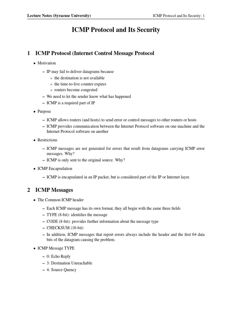 ICMP | PDF | Internet Protocols | Computer Network