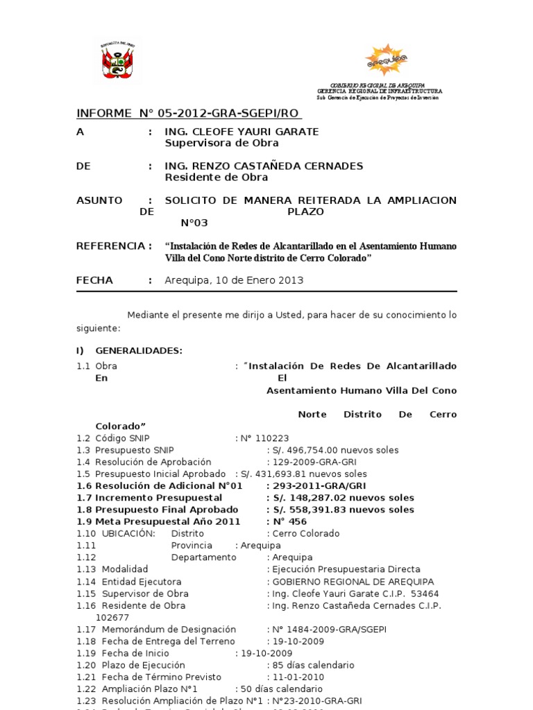 Ampliacion de Plazo 03 | PDF | Presupuesto | Gobierno