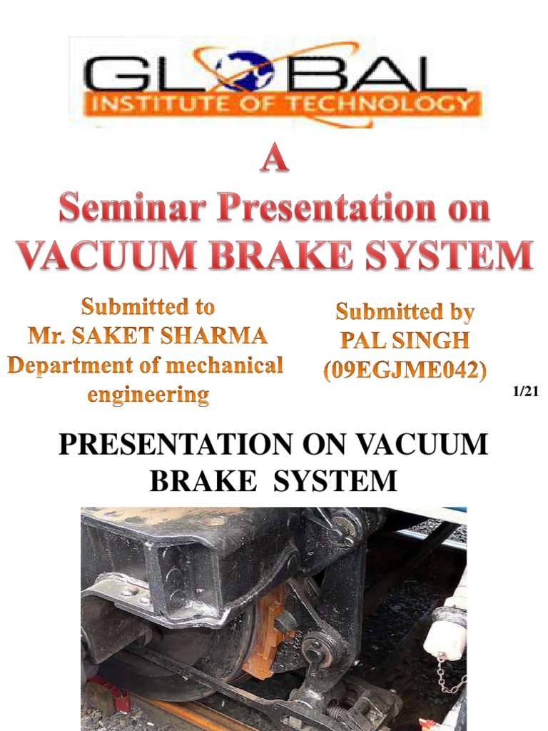 Vacuum Braking System | PDF | Brake | Vacuum