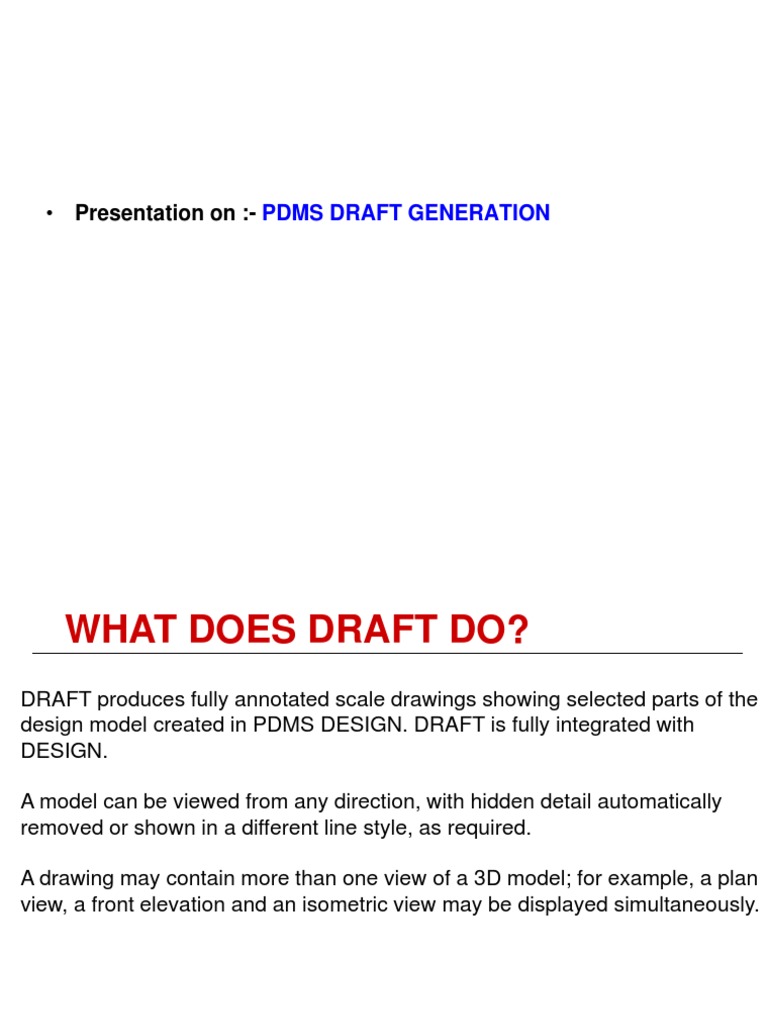 Presentation - Pdms Draft Generation | PDF | Scientific Modeling | Computing