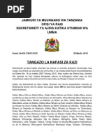 Mifano Ya Barua Rasmi Ya Kuomba Kazi | PDF