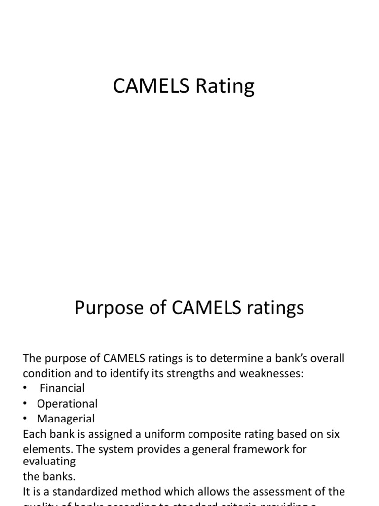Camels Rating | PDF | Banks | Capital Requirement