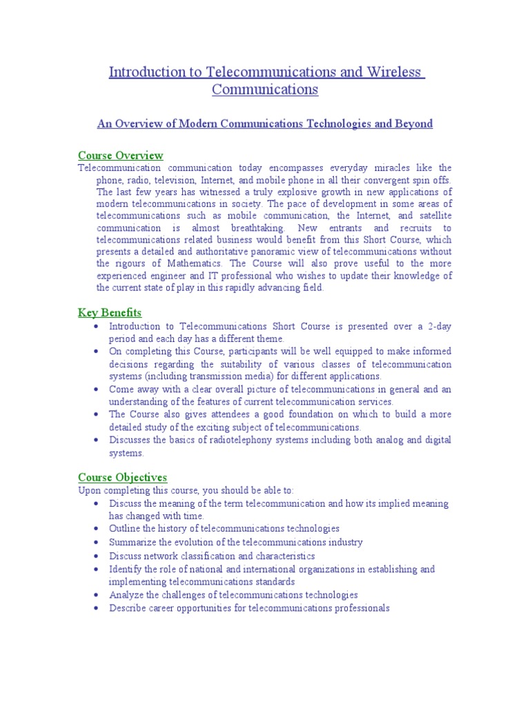 An Introduction to Modern Telecommunications: An Overview of ...