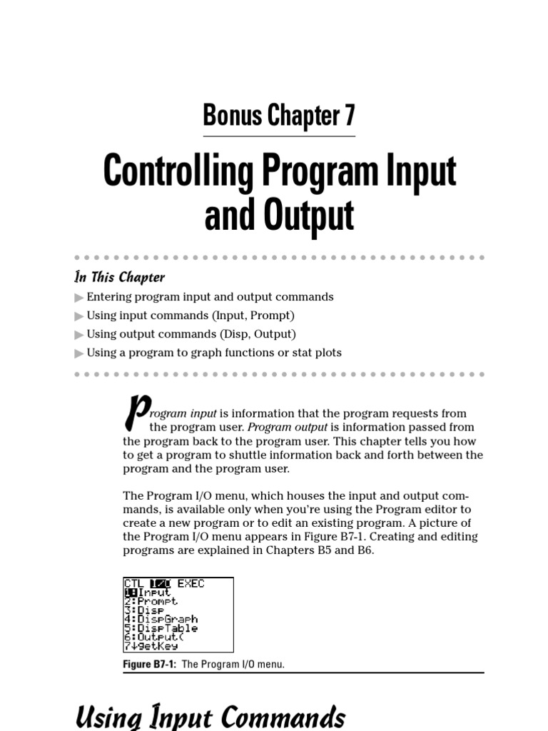 Controlling Program Input and Output: Bonus Chapter 7 | PDF | Function (Mathematics) | Variable ...