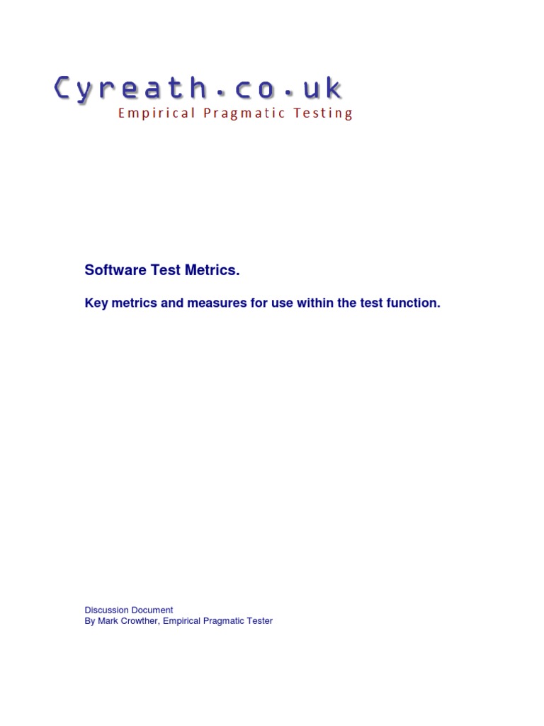 Key Software Test Metrics Overview | PDF | Business | Computers