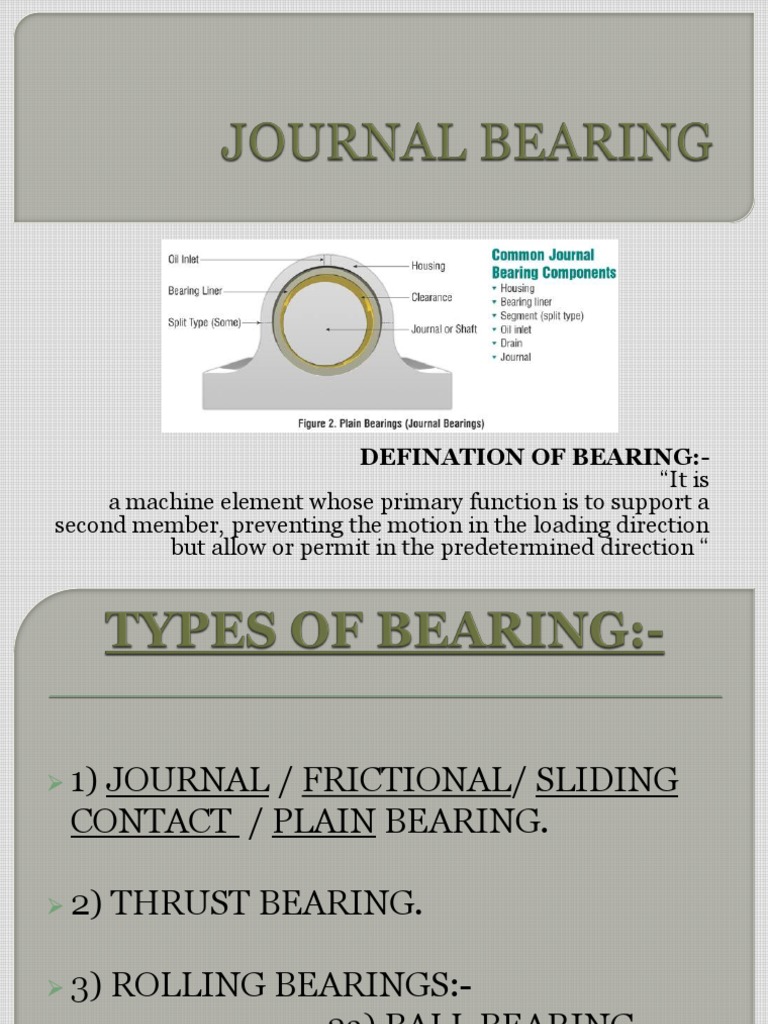 Journal Bearing | PDF | Bearing (Mechanical) | Mechanical Engineering