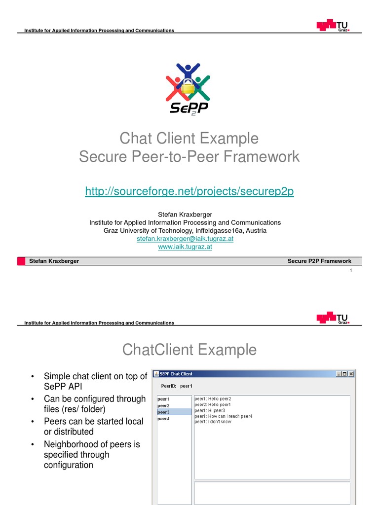 Chat Client Example | PDF | Key (Cryptography) | Peer To Peer