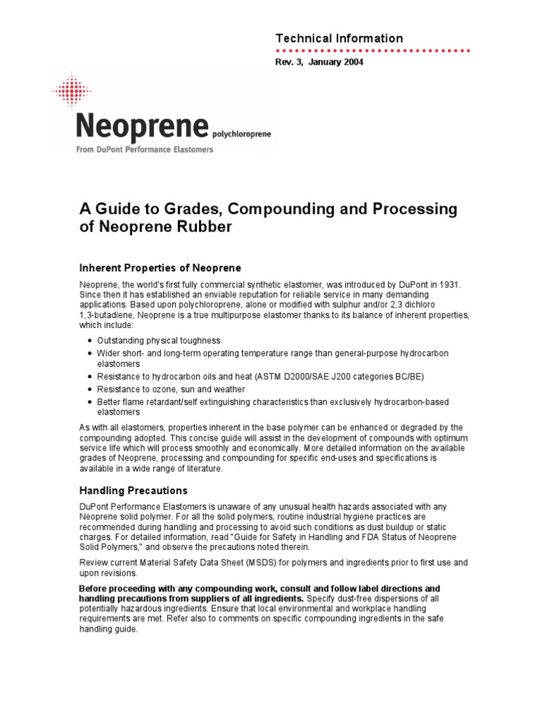 Neoprene | PDF | Magnesium | Polymers