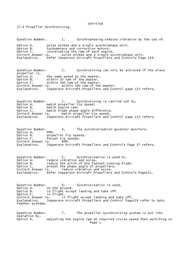 Propeller Synchronizing & Synchrophasing Guide | PDF | Aircraft ...