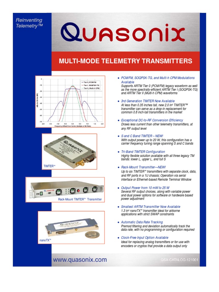 Quasonix Transmisor | PDF | Frequency Modulation | Electrical Connector