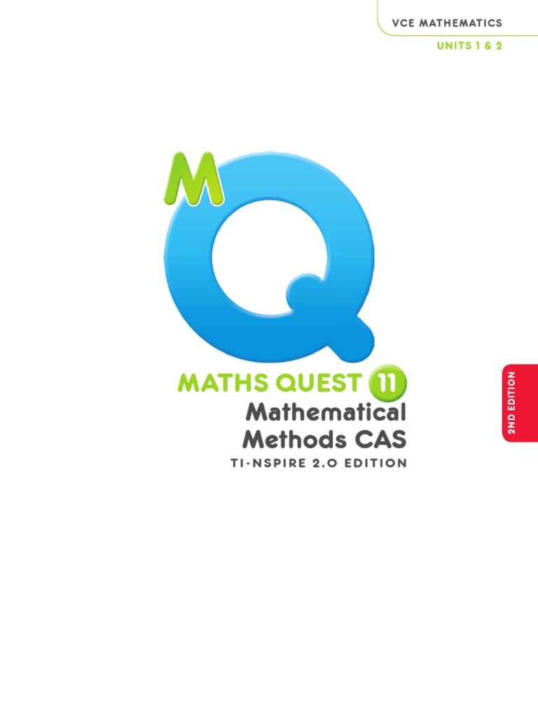 Maths Quest 11 Mathematical Methods CAS Prelims | PDF | Trigonometric ...