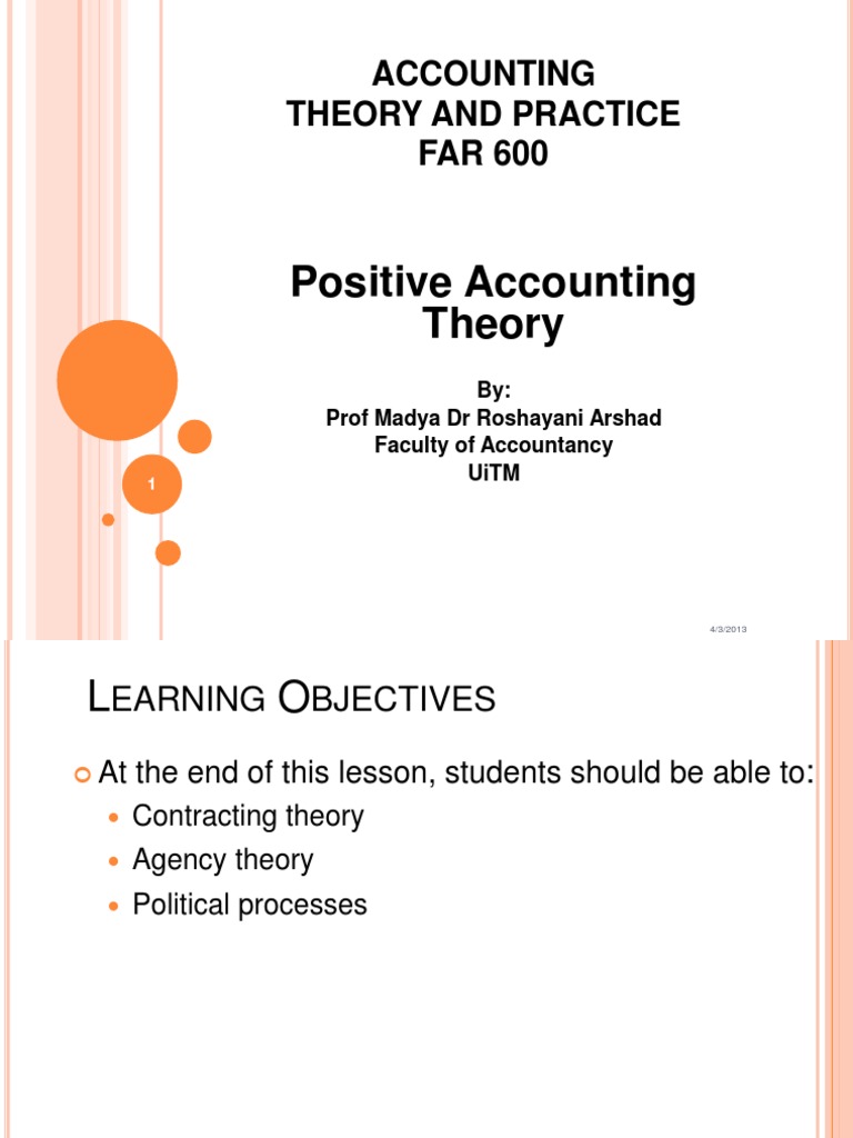 Positive Accounting Theory | PDF | Law Of Agency | Bonds (Finance)