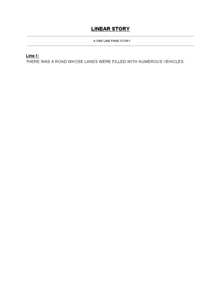Linear Story of a Busy Road | PDF
