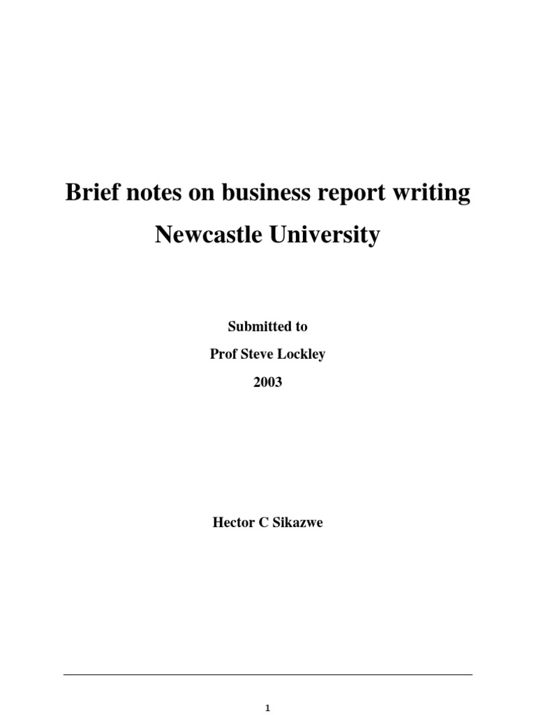 Business Report Writing | PDF | Essays | Question