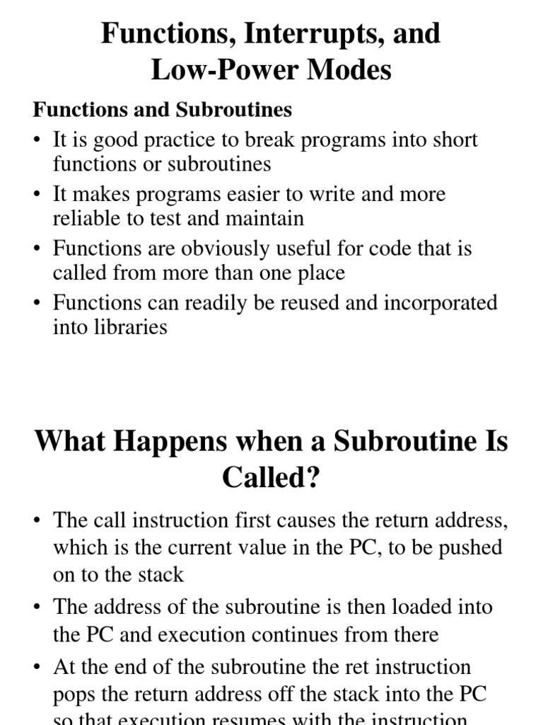 Functions, Interrupts | Download Free PDF | Subroutine | Areas Of Computer Science