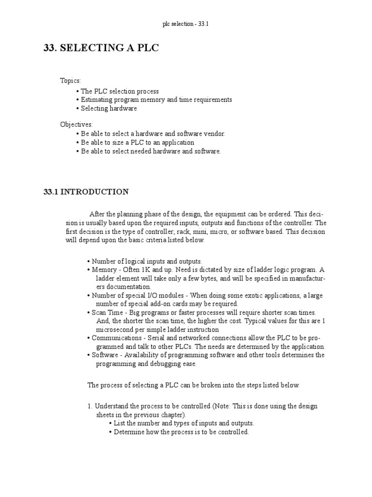 PLC Selection Guide | PDF | Programmable Logic Controller | Digital ...