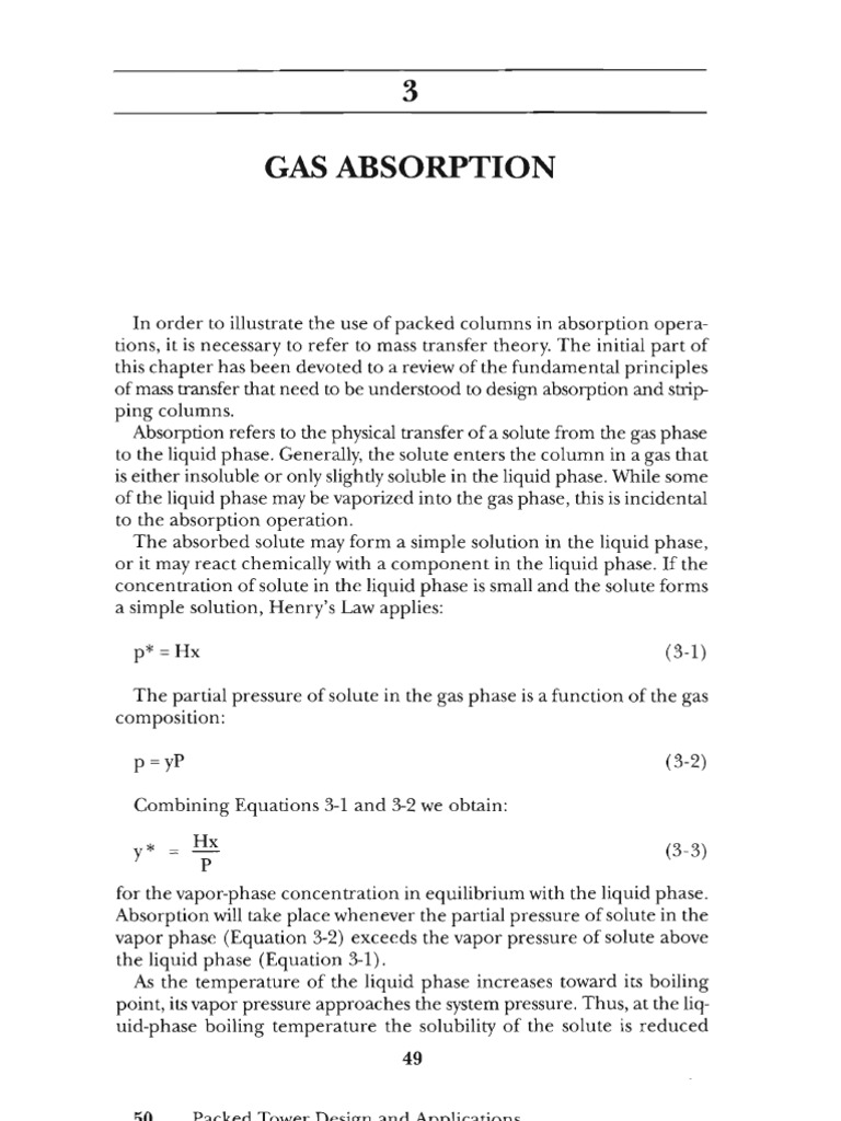 Gas Absorption | PDF | Phase (Matter) | Solubility
