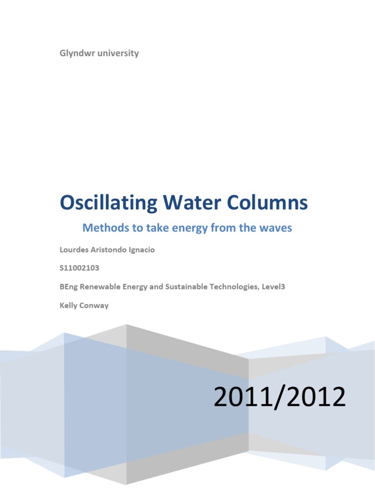 Oscillating Water Columns: Methods To Take Energy From The Waves | PDF ...