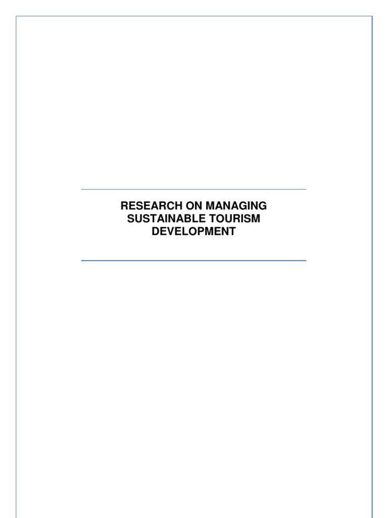 Sustainable Tourism Research Project | PDF | Tourism | Accessibility