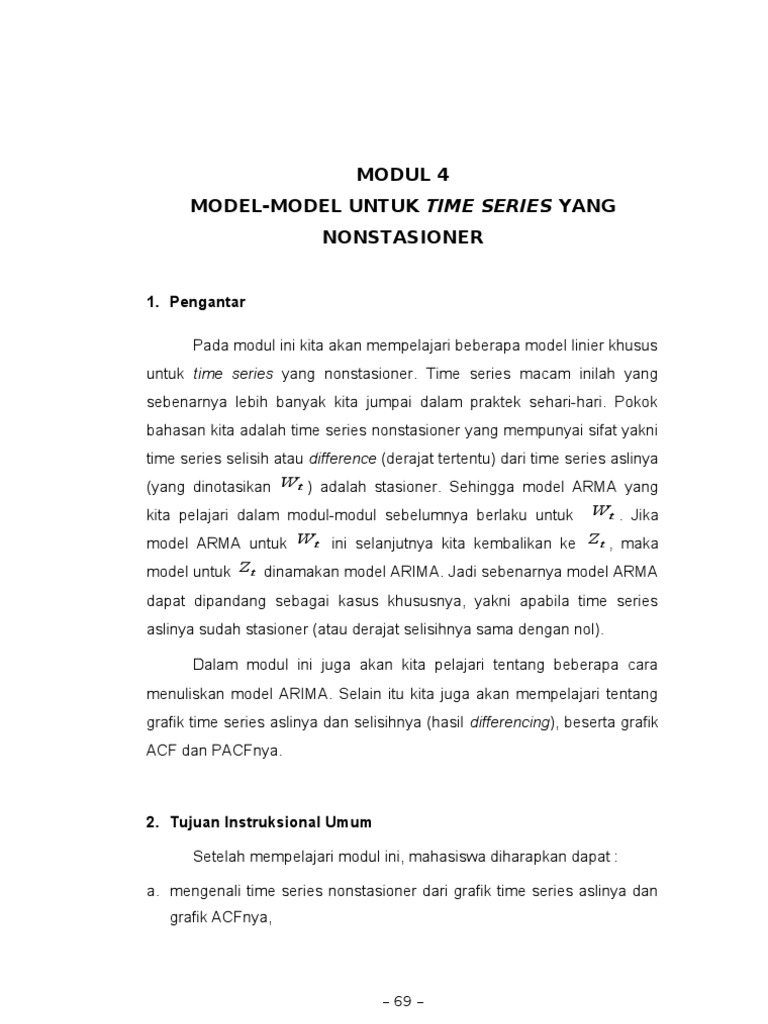 Modul 4. Model-Model Nonstasioner Komplit | PDF | Sains & Matematika | Komputer
