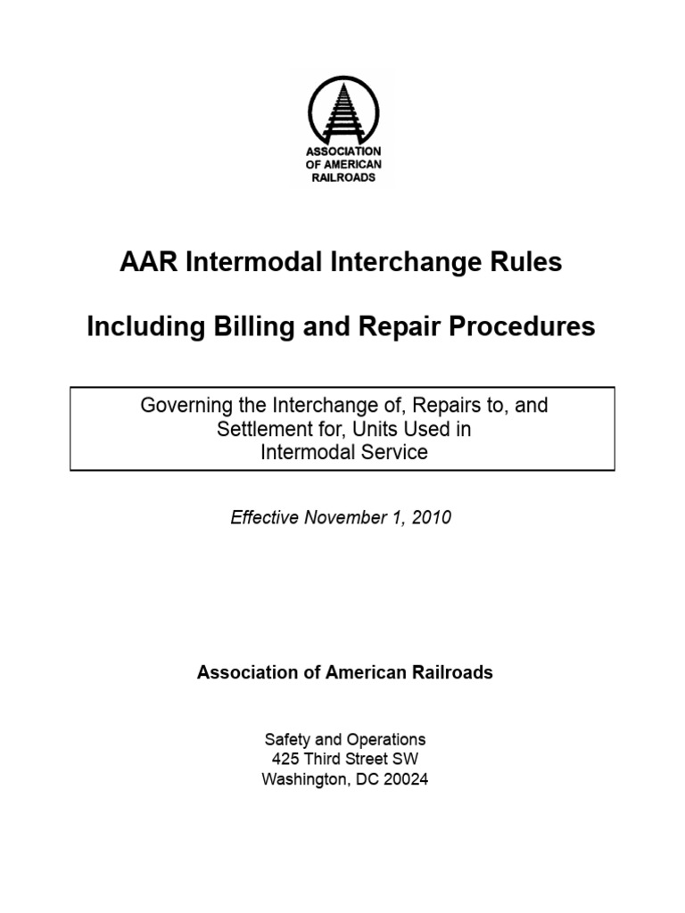 AAR Intermodal Interchange Rules | PDF | Tire | Axle