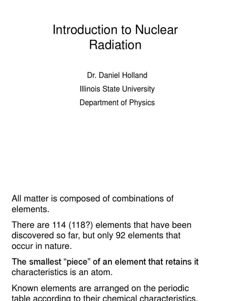 Introduction to Nuclear Radiation | PDF | Atoms | Radioactive Decay
