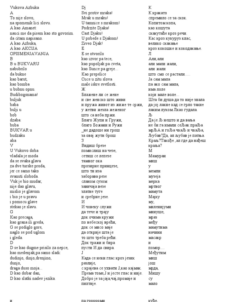 Dusan Radovic - Vukova Azbuka | PDF