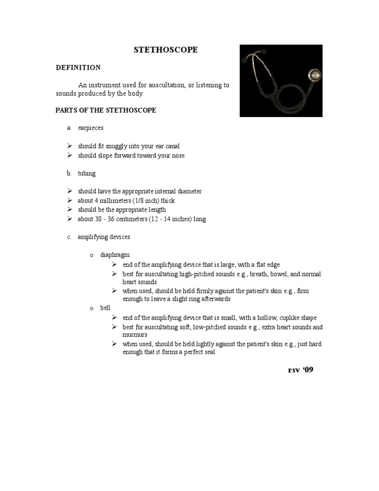 Stethoscope | PDF | Hearing | Sound Technology
