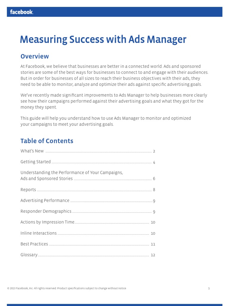 Ads Manager Guide | PDF | Advertising | Facebook