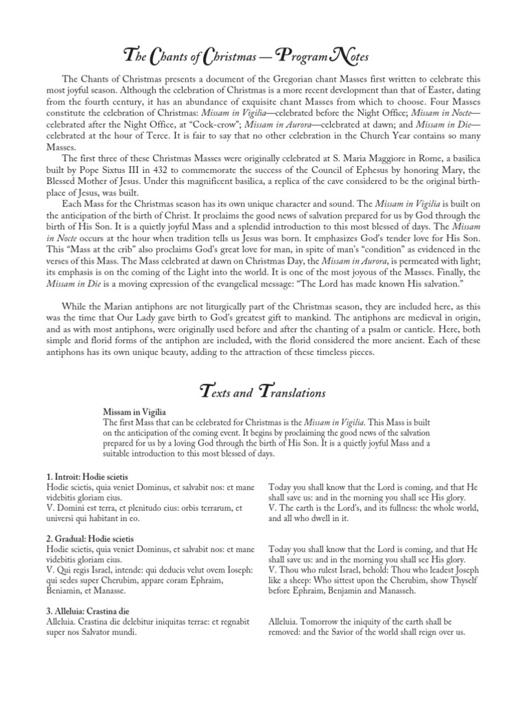 The Chants of Christmas | PDF | Mass (Liturgy) | Nativity Of Jesus