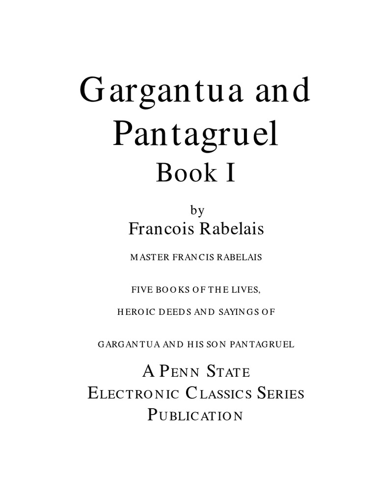 Gargantua and Pantagruel: Book I | PDF | Gargantua And Pantagruel