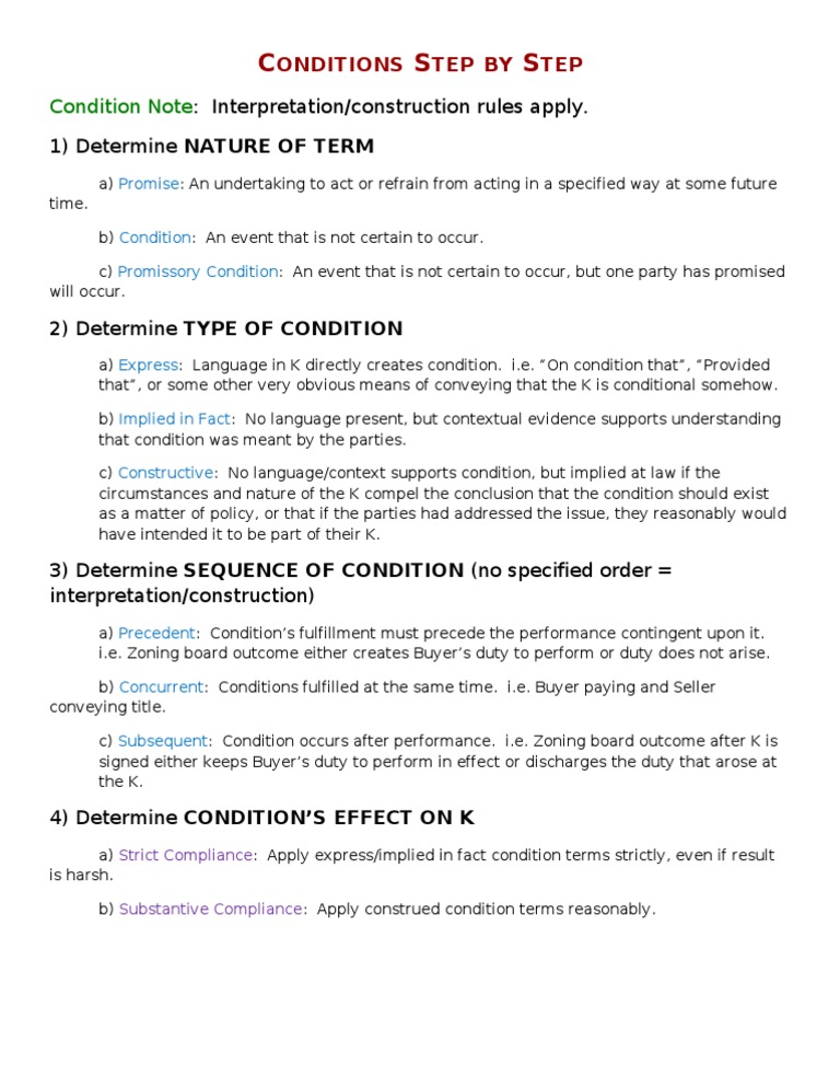 Condition Note:: Interpretation/construction rules apply. 1) Determine ...