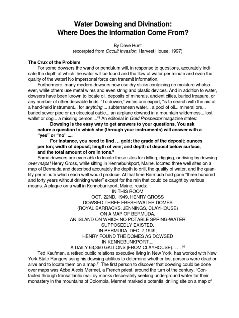 Water Dowsing and Divination Where Does The Information Come From | PDF | Dowsing | Witchcraft